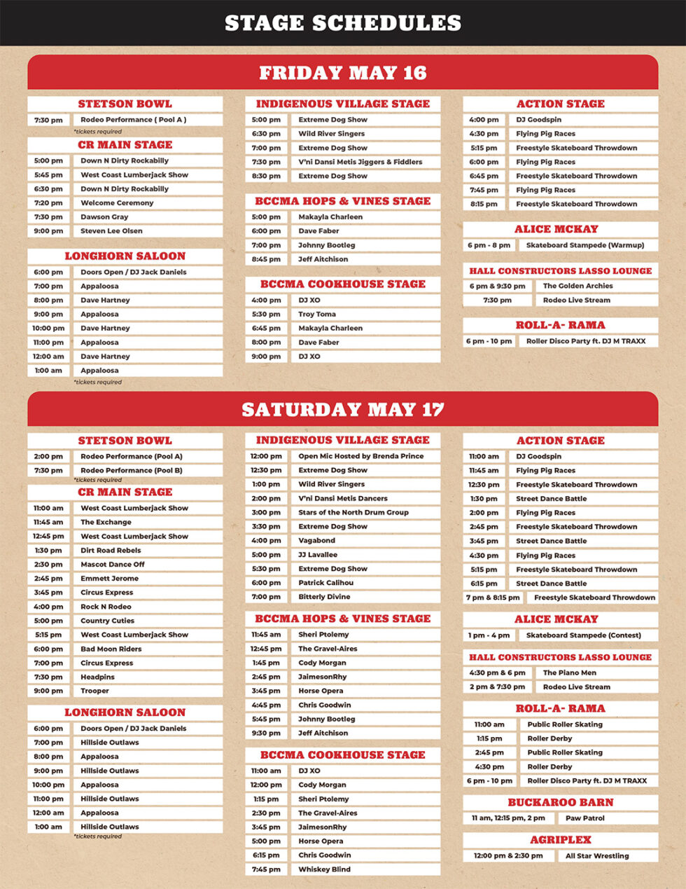 Artist Lineup | Cloverdale Rodeo and Country Fair